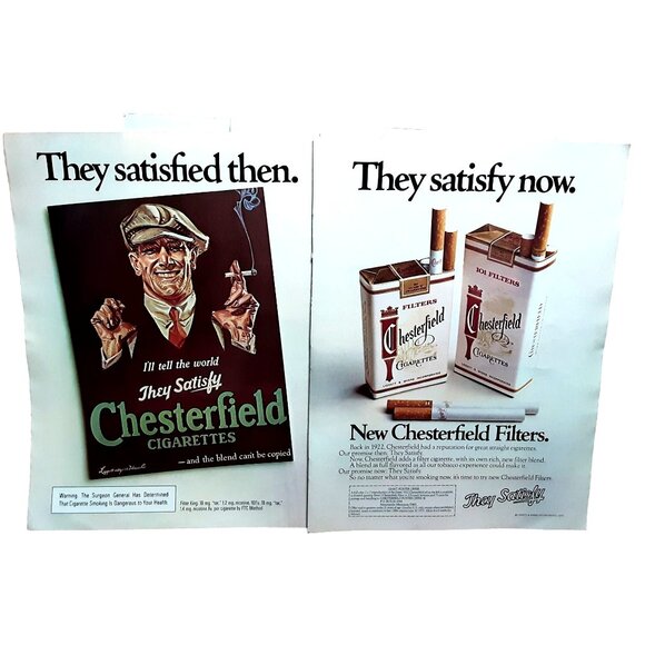 Wall Decor | 1975 Chesterfield Cigarettes 2 Page Original Print Ad 7s ...